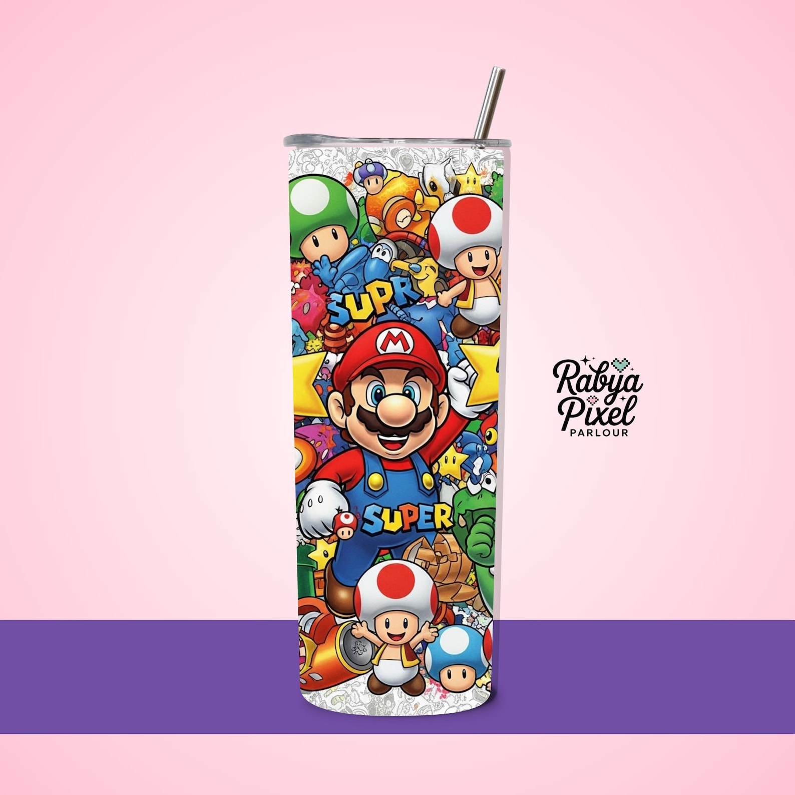 3D Super Mario Splash Friends Tumbler Wrap, Friends Tumbler Wrap ...