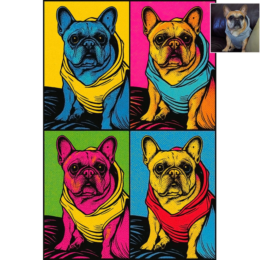 Custom Pop Art Dog Portrait – Andy Warhol Inspired | Bold & Colorful ...