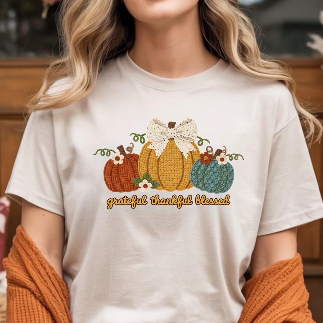 Thanksgiving Faux Yarn PNG, Grateful Thankful Blessed Print, Fall ...