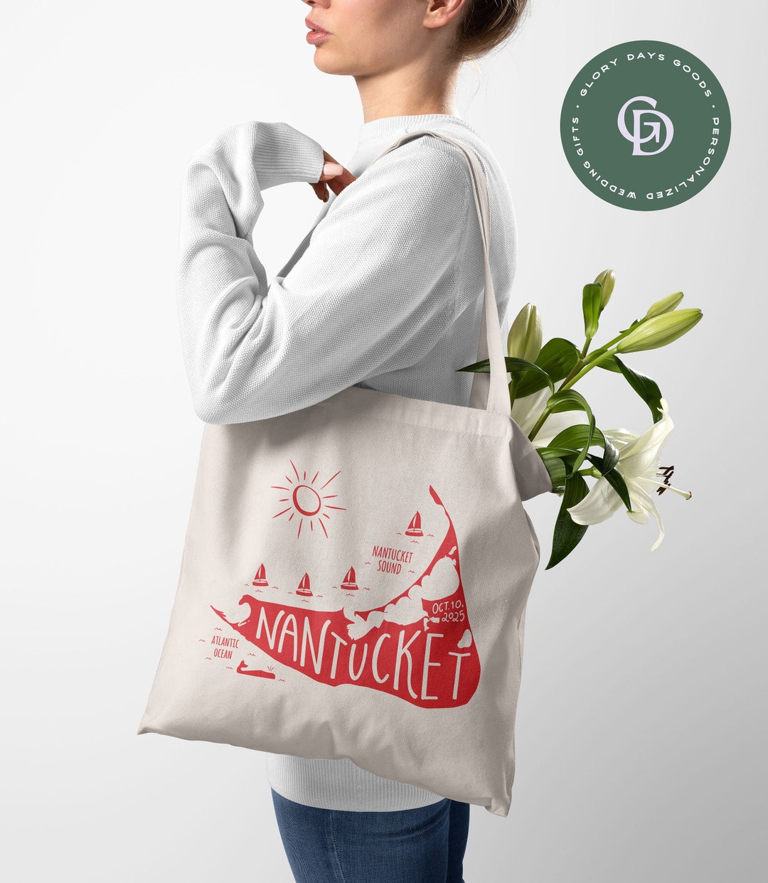 Nantucket Tote Bag, Nantucket Wedding Favors Tote Bag Welcome Tote Bag ...