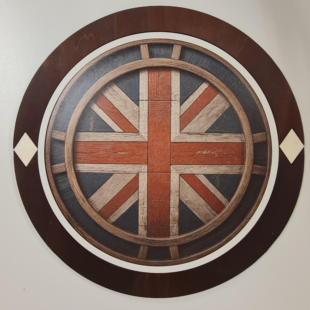 Union Jack Woodnest™ Table Insert – Round Tray Top for IKEA GLADOM ...