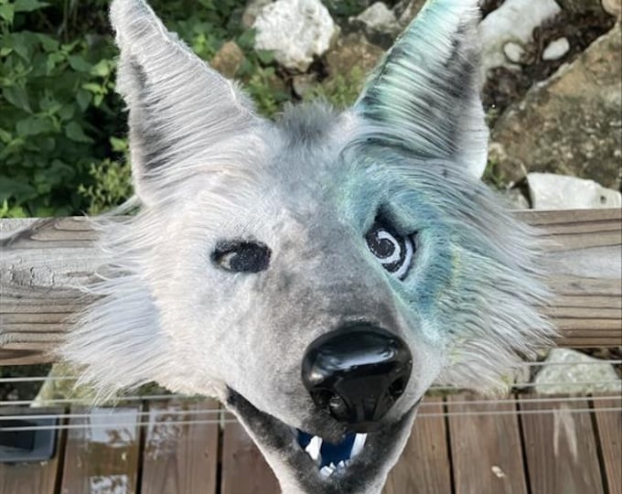 Realistic Space Themed Mackenzie Valley Wolf Therian Mask With Bottom ...