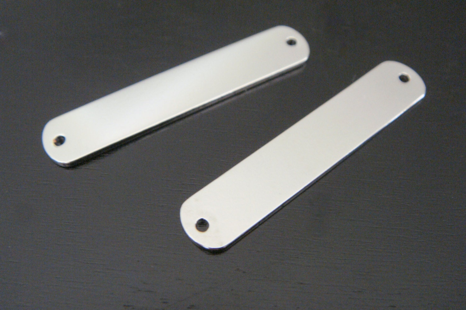 Silver Simple Long Bar Pendant, Horizontal Bar Connector, Smooth Bar ...
