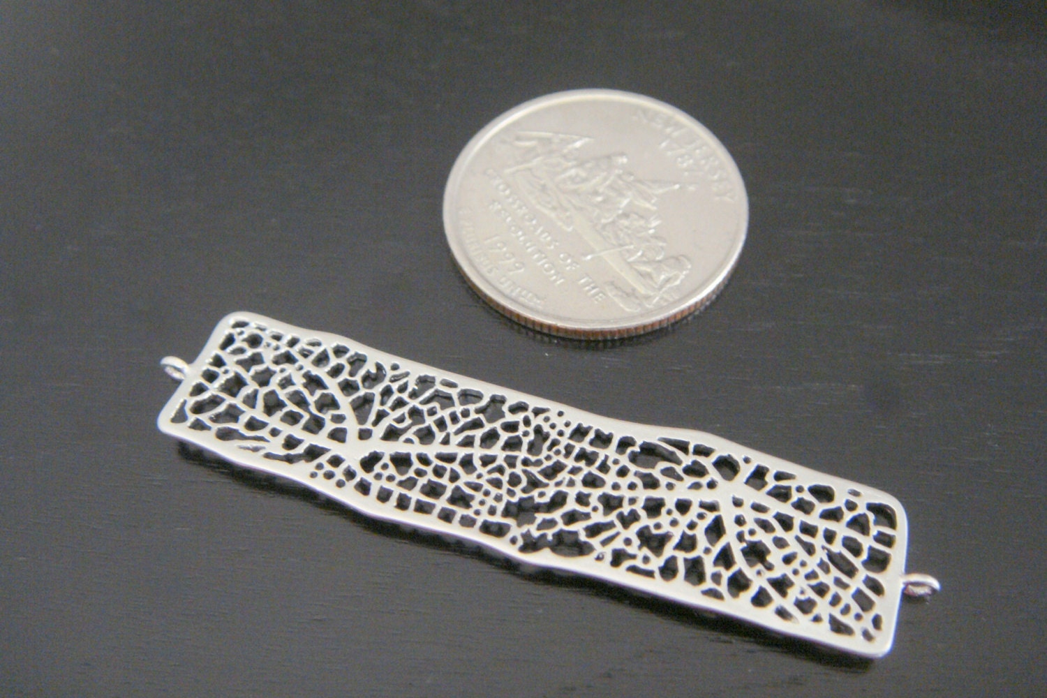 Matte Silver Plated Silver Square Connectors, Pendants, 2 Pc, K417193 ...