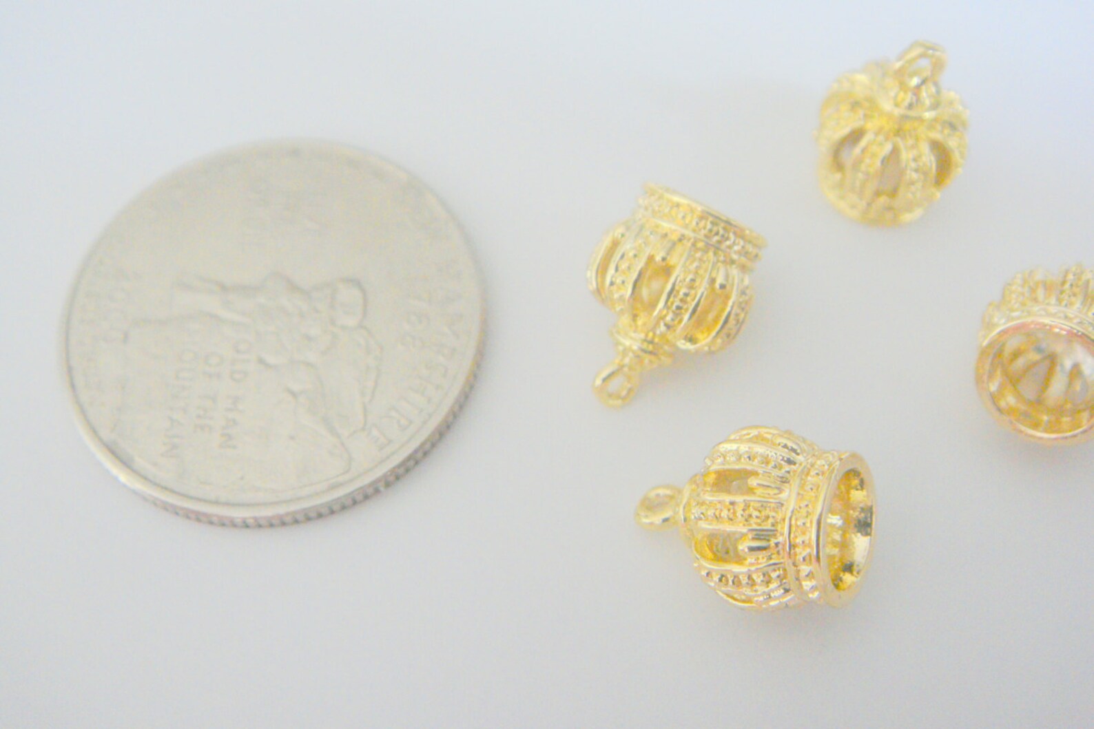 Crystal Gold Small King's Crown Connectors, Royal Charm, 2 Pc U5156135 ...