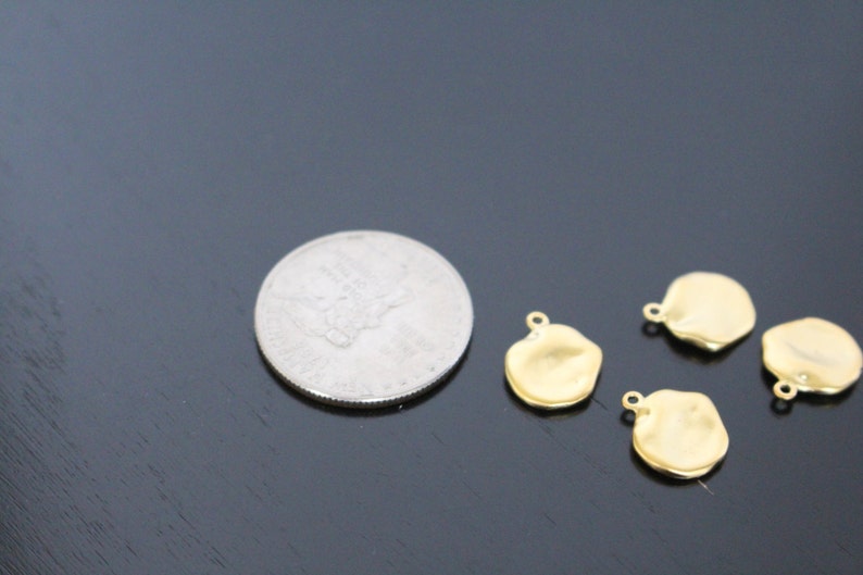 Matte Gold Tarnish Resistant Small Round Blank Bead Disk Connectors ...