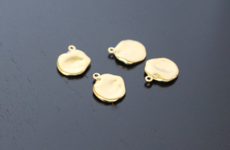 Matte Gold Tarnish Resistant Small Round Blank Bead Disk Connectors ...