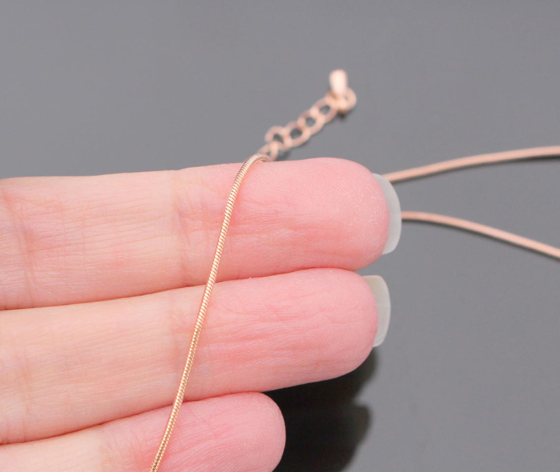 Finished Rose Gold Snake Brass Chain With Extender Necklace - Etsy