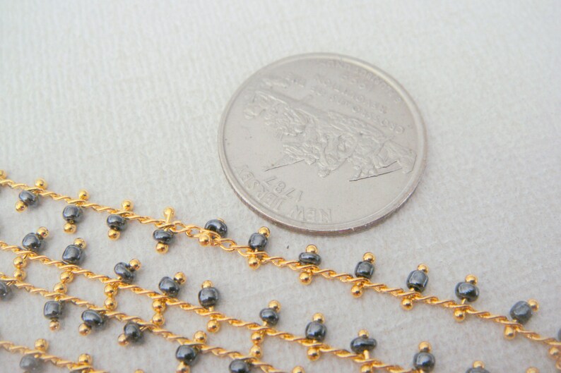 Blue Crystals Loose Gold Chain Gold Chain by Foot Station - Etsy