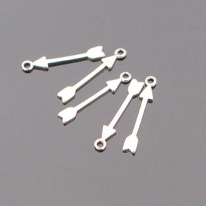 Jewelry Making Small Charms, Shiny Silver Tarnish Resistant Arrow ...