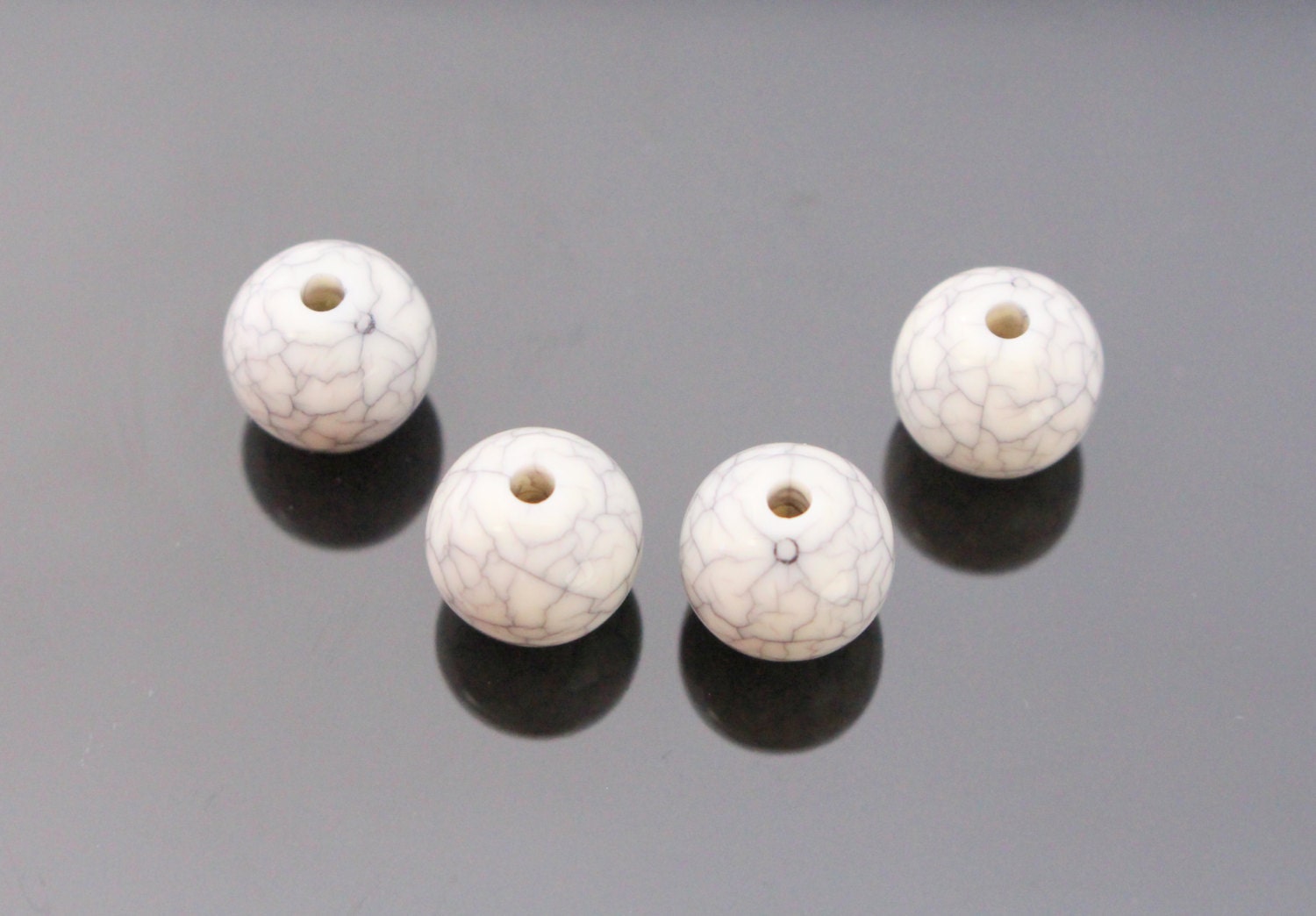 White Acrylic Ball Bead, Small Bead Connector, Plated Stone Connector ...