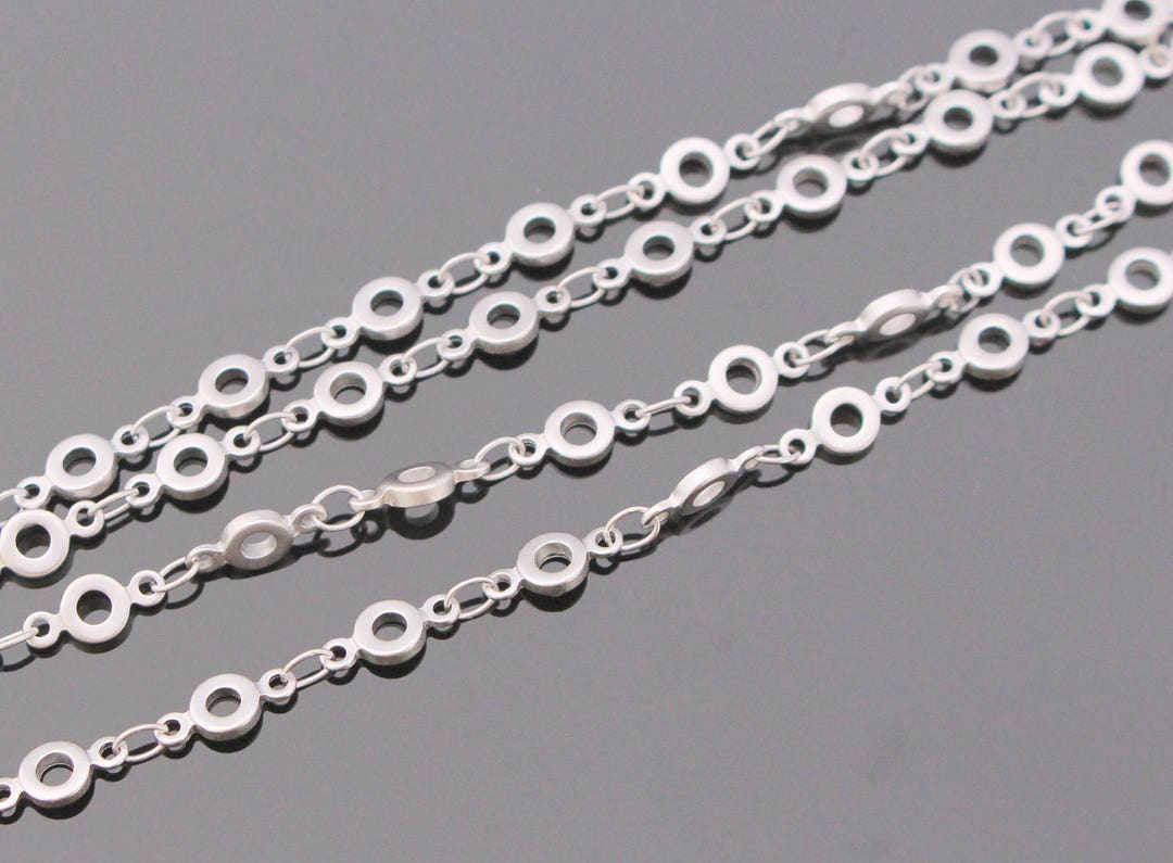 Matte Silver Simple Round Bead Chain Loose Chain, Chain by Foot ...