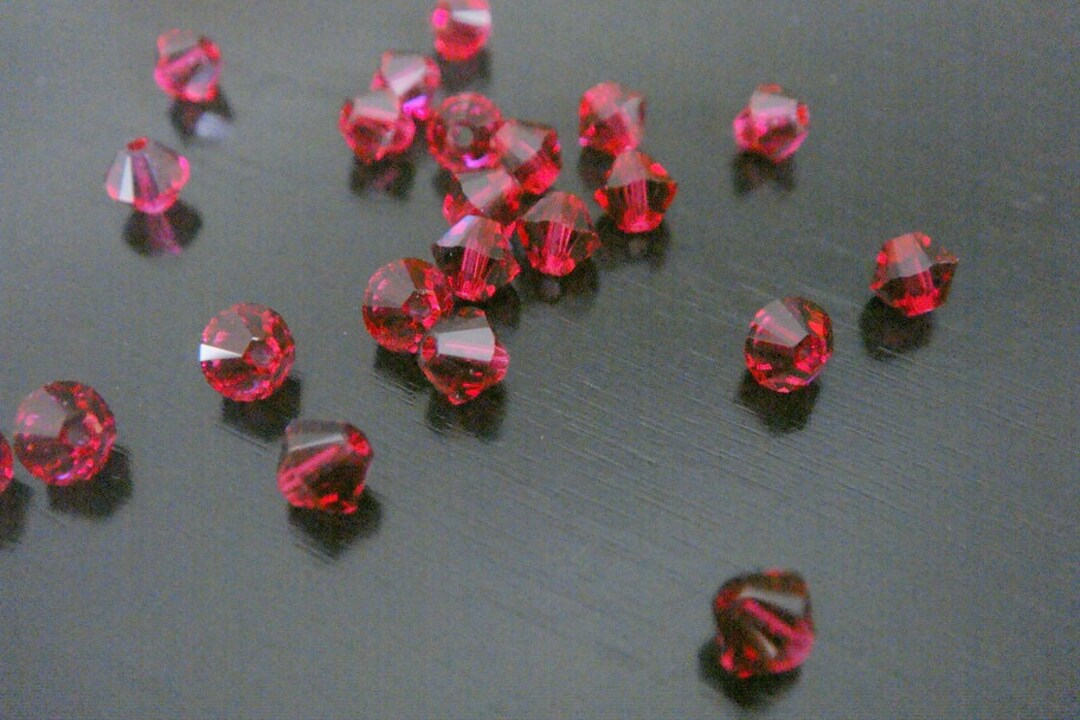 Jewelry Supplies, Swarovski Small Dark Red Beads, Swarovski Elements ...