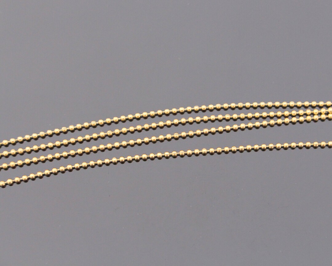 Gold Small Beaded Chain Loose Twisted Chain, Chain by Foot, Station ...