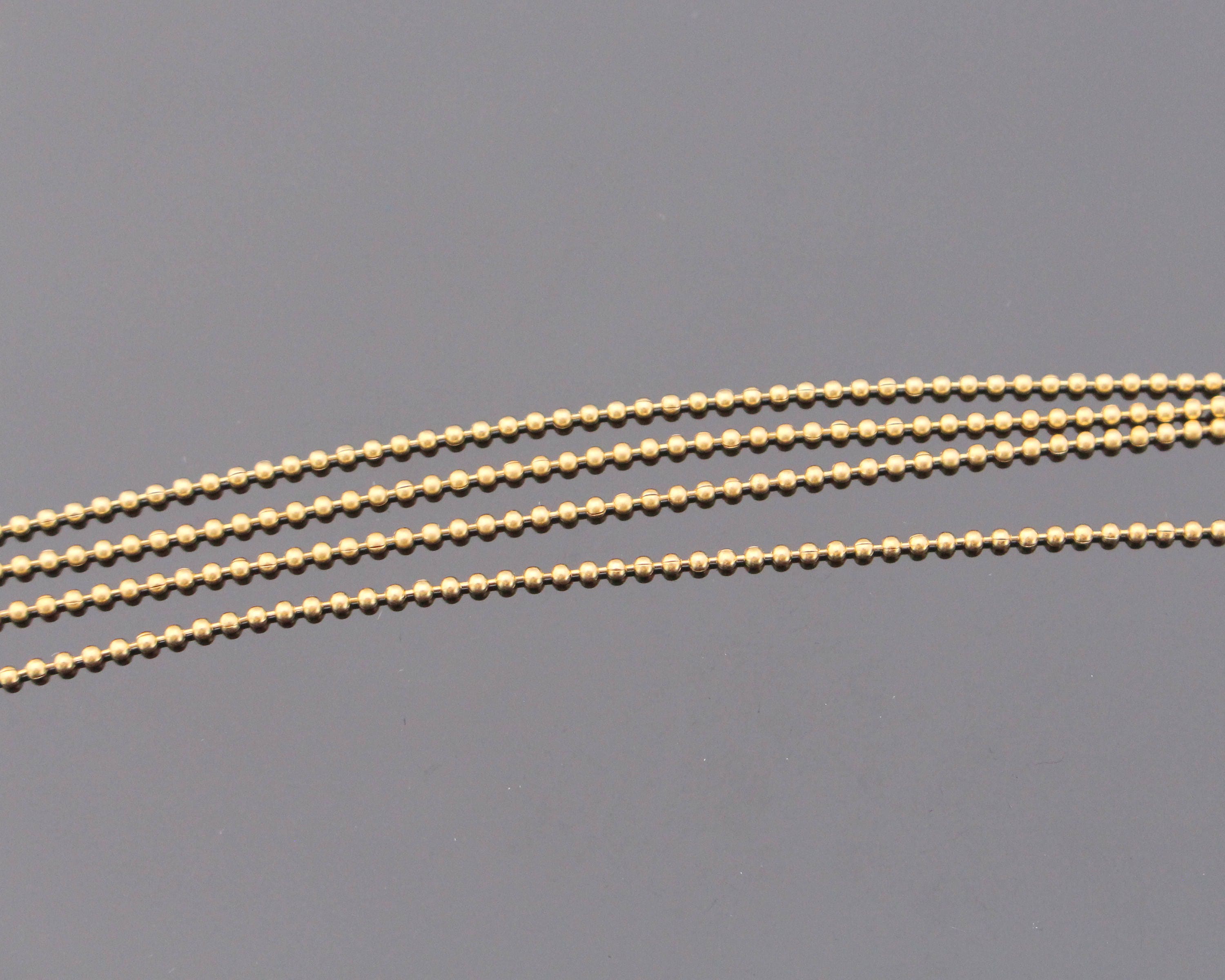 Gold Small Beaded Chain Loose Twisted Chain Chain by foot | Etsy