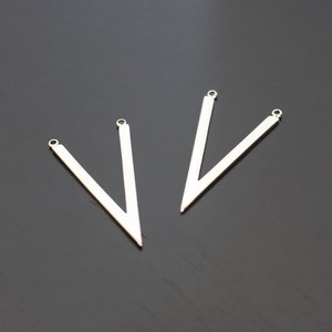 Silver V Shaped Link Connector, Triangle Charms, Triangle Bead ...