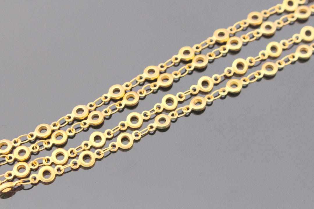 Matte Gold Simple Round Bead Chain Loose Chain, Chain by Foot, Station ...