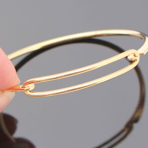 Gold Round Plain Open Round Bracelet, Charm Bracelet, Plain Bracelet ...