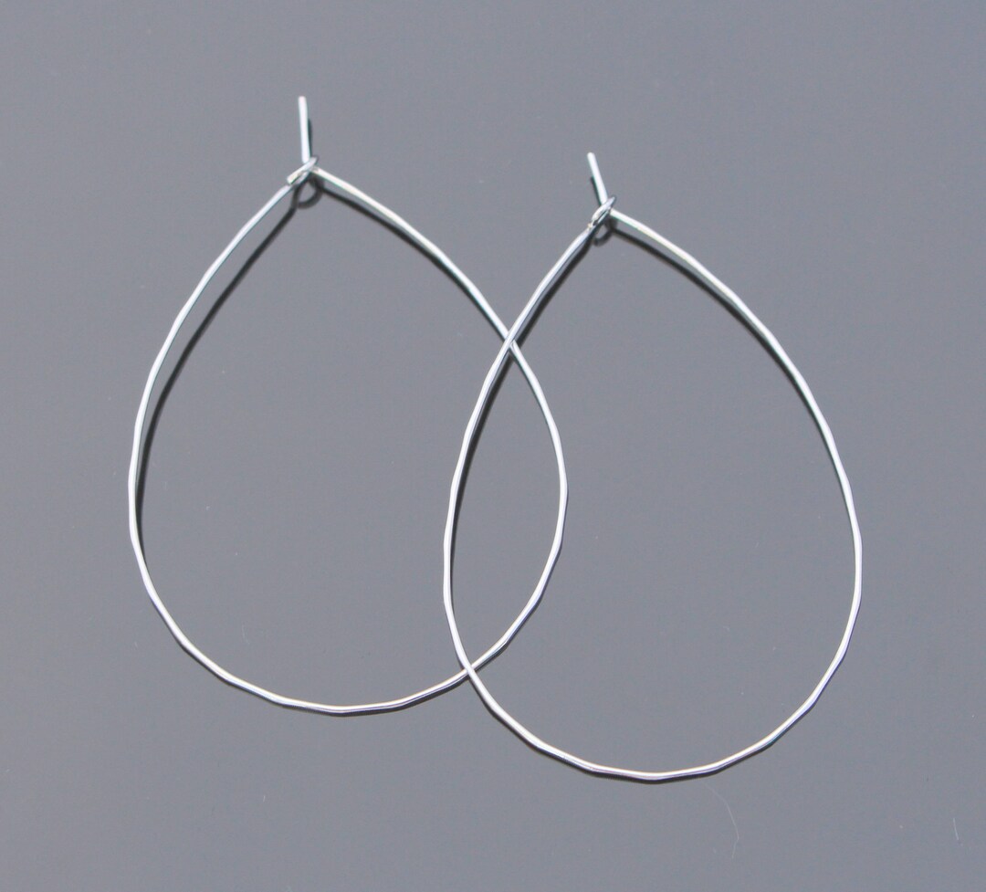 Silver Teardrop Thin Ear Wire Big Earring Findings, Oversized Earrings ...