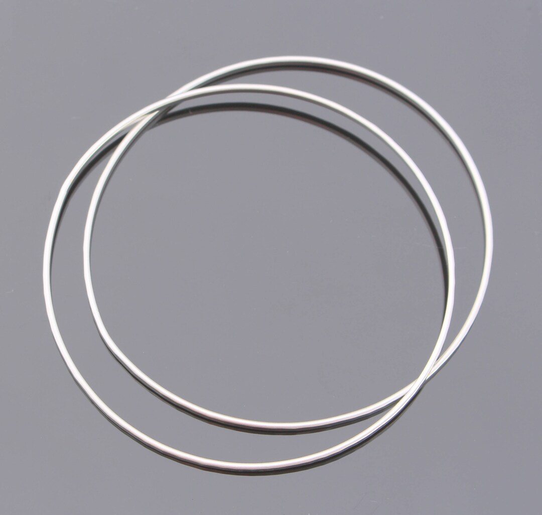 Matte Silver Round Bangle Bracelet, 1 Pc, U7152 - Etsy