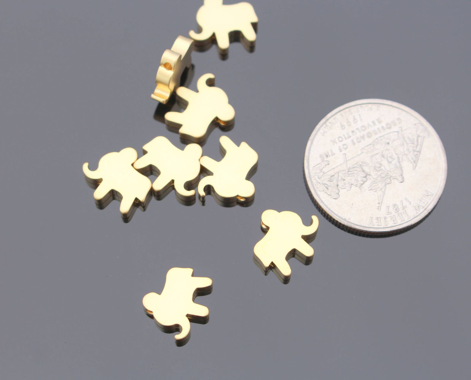 Matte Gold Tarnish Resistant Mini Elephant Bead Disk - Etsy