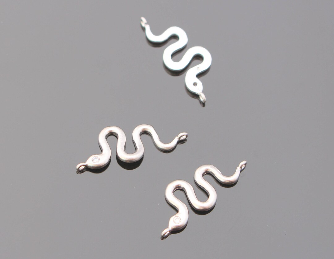 Matte Silver Small Snake Connector, Pendant, Charm, 2 Pc, B12935 - Etsy