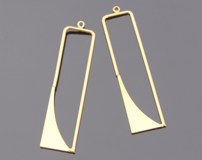 Gold Tarnish Resistant Square Frame Drop Pendants, Connectors, Findings ...