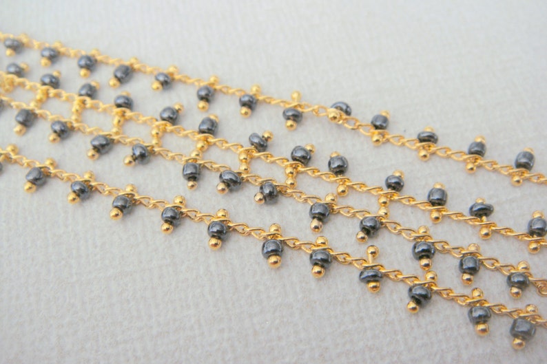 Blue Crystals Loose Gold Chain Gold Chain by Foot Station - Etsy