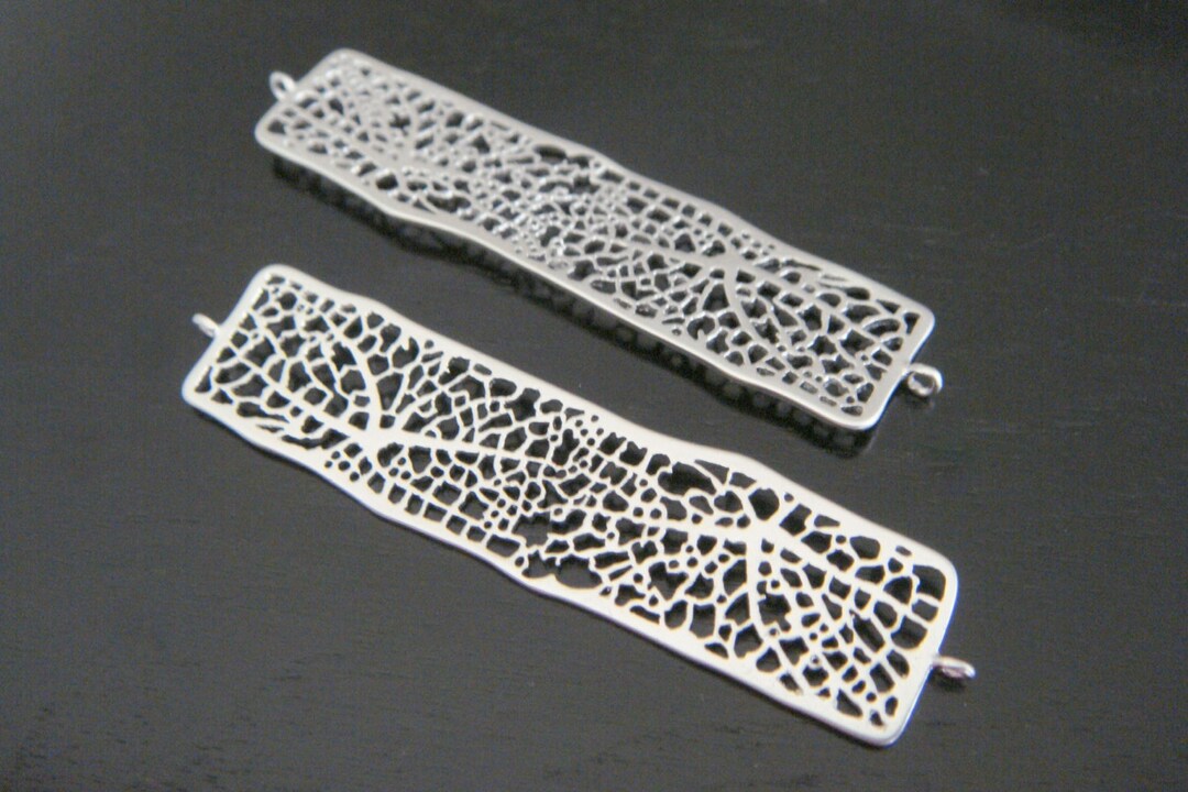 Matte Silver Plated Silver Square Connectors, Pendants, 2 Pc, K417193 ...