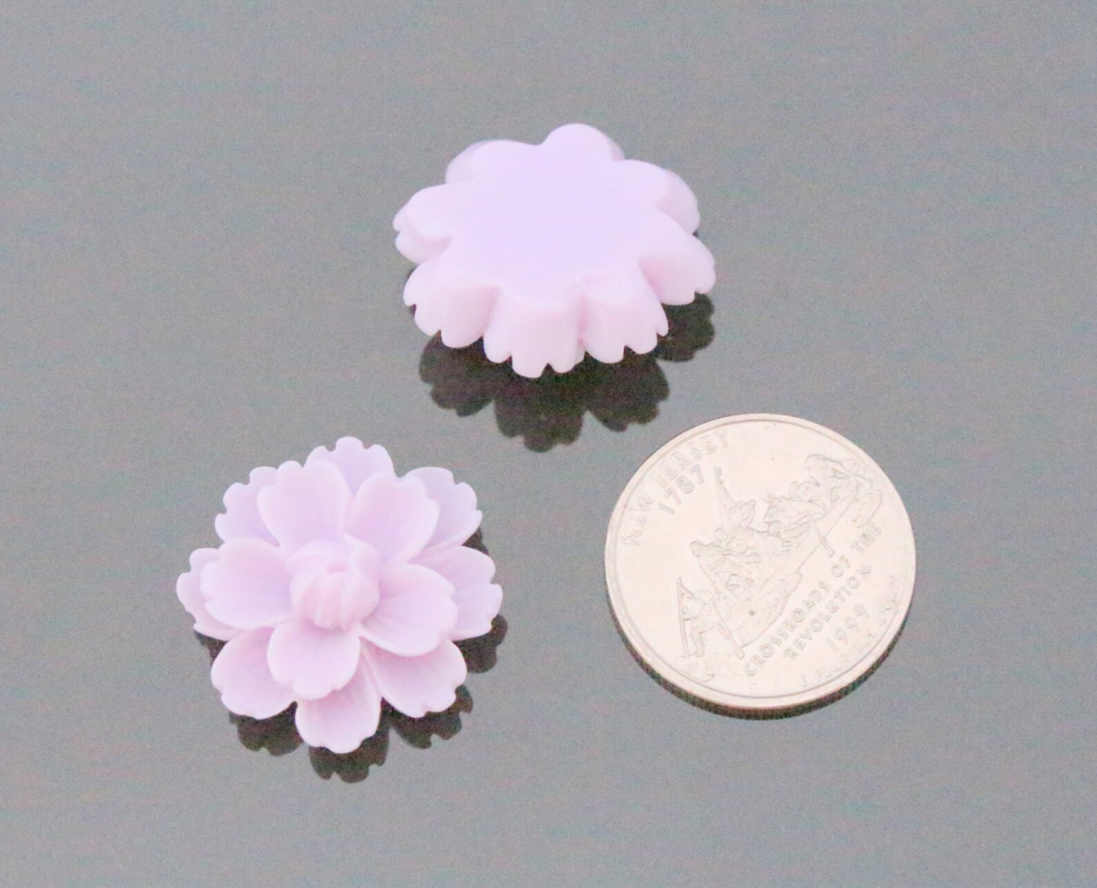 Lavender Resin Wild Flower Flat Back Cabochon, Resin Flower ...