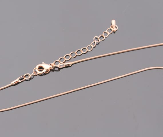 Finished Rose Gold Snake Brass Chain With Extender Necklace - Etsy