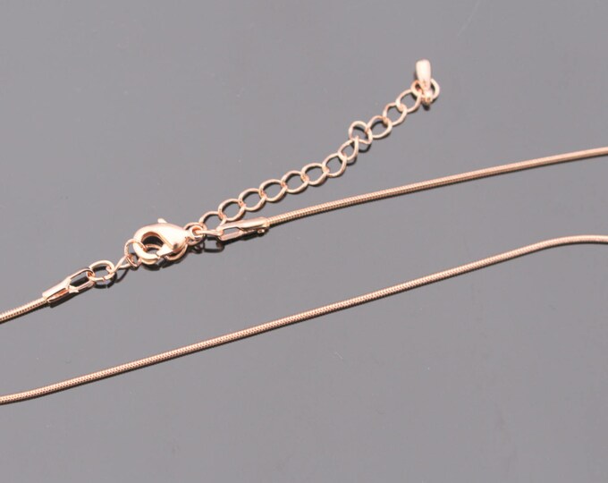 Finished Rose Gold Snake Brass Chain With Extender Necklace - Etsy