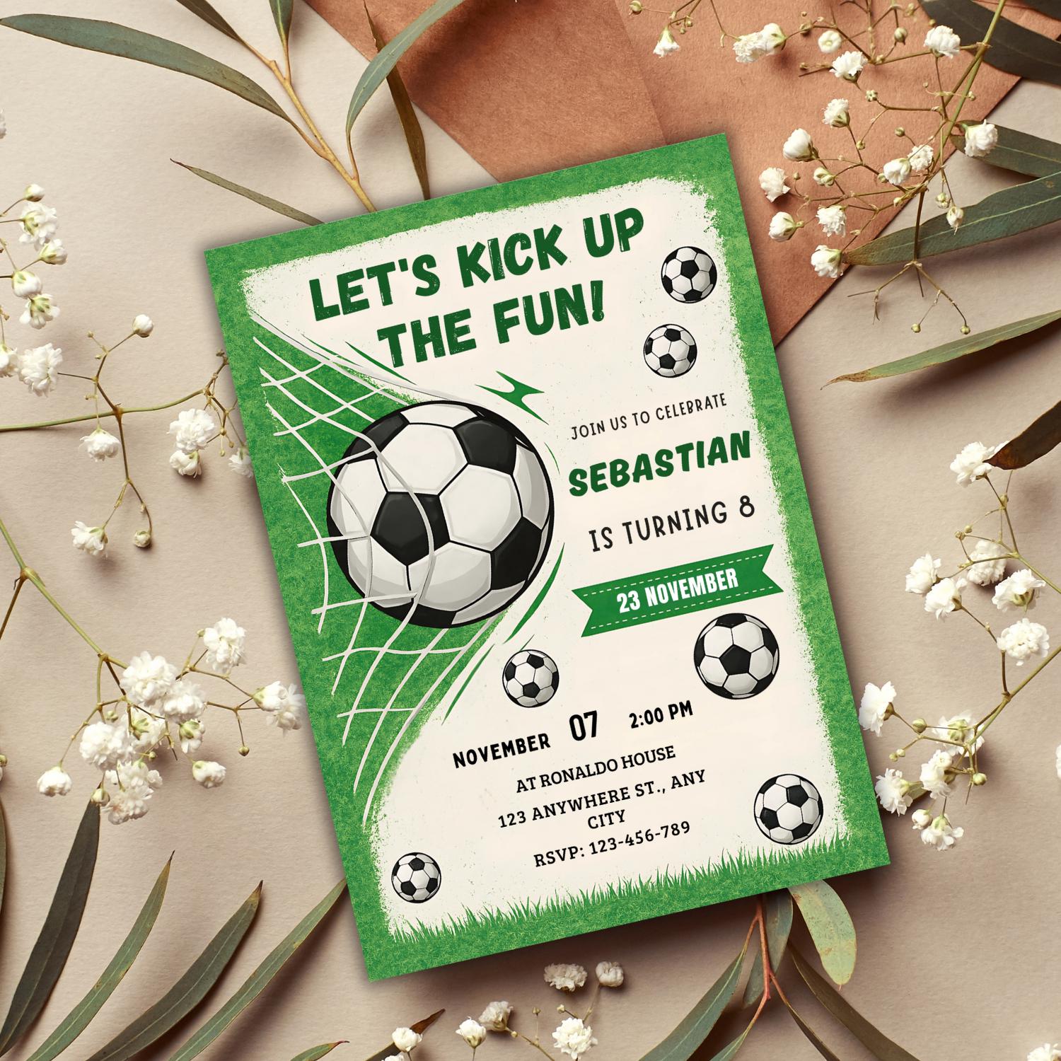 Editable Soccer Birthday Invitation Template (digital Download) - Etsy