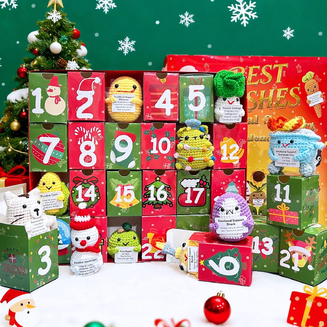 Emotional Support Advent Calendar 2025,24 Days Christmas Calendar ...