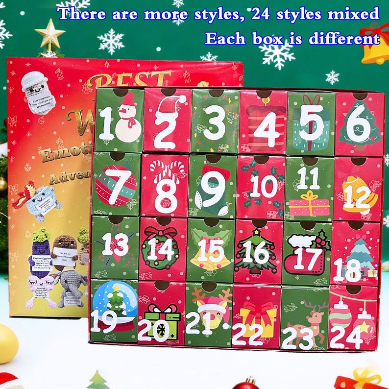 Emotional Support Advent Calendar 2025,24 Days Christmas Calendar ...
