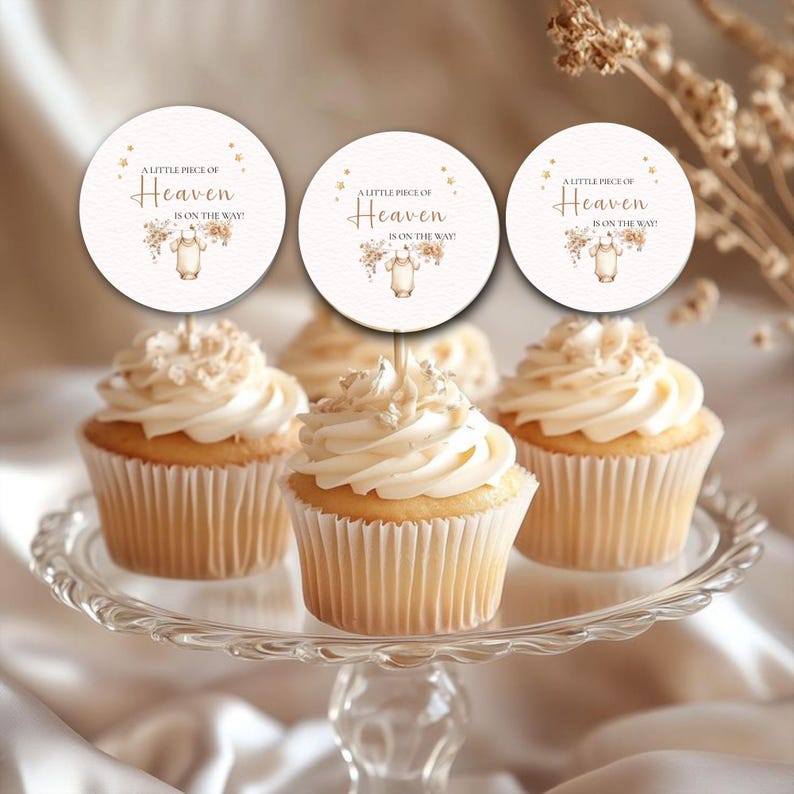 A Little Piece of Heaven Baby Shower Bundle, Editable Invitation, Games ...