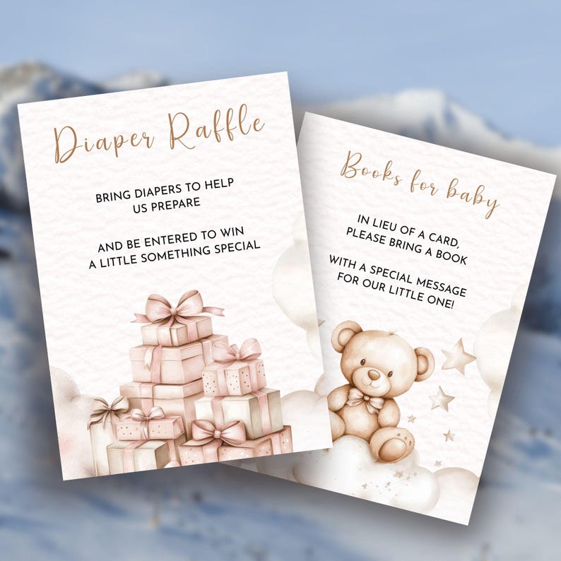 Heaven Sent Baby Shower Invitation Bundle, Editable Gender Neutral ...
