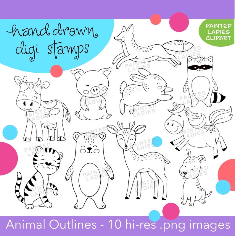 Animal Digital Clip Art, Instant Download Animal Digital Stamps ...