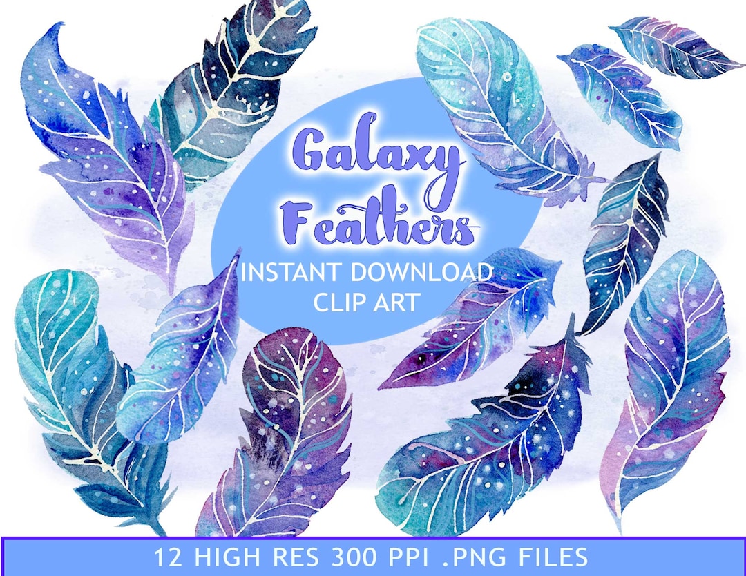Galaxy Feathers, Celestial Feather,feather Clipart,instant Download ...