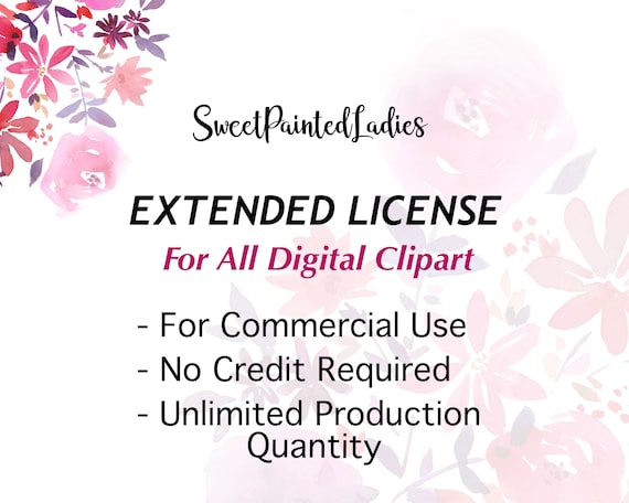 Commercial License for ALL Digital Clipart No Credit Required | Etsy