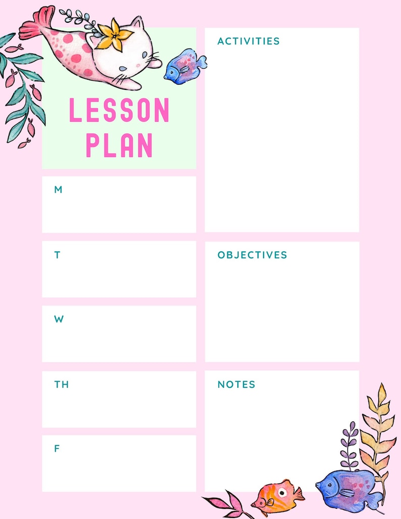Lesson Plan, Instant Download, Printable Lesson Plan, Homeschooling ...