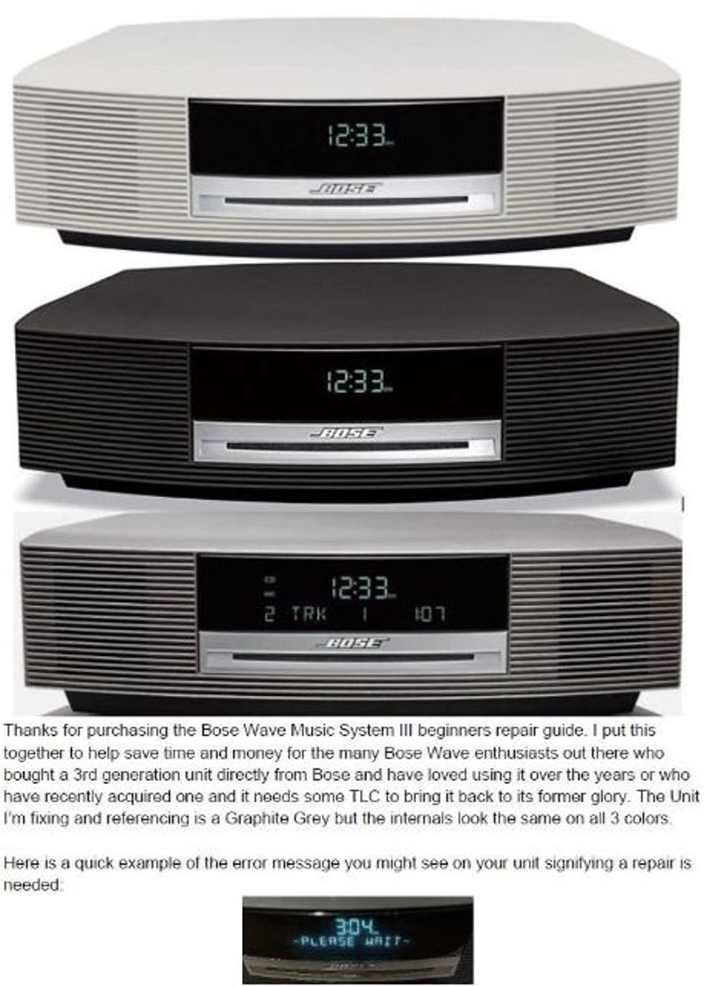 Bose Wave Music System III Repair Kit: DIY Fix for Cd/radio Issues ...