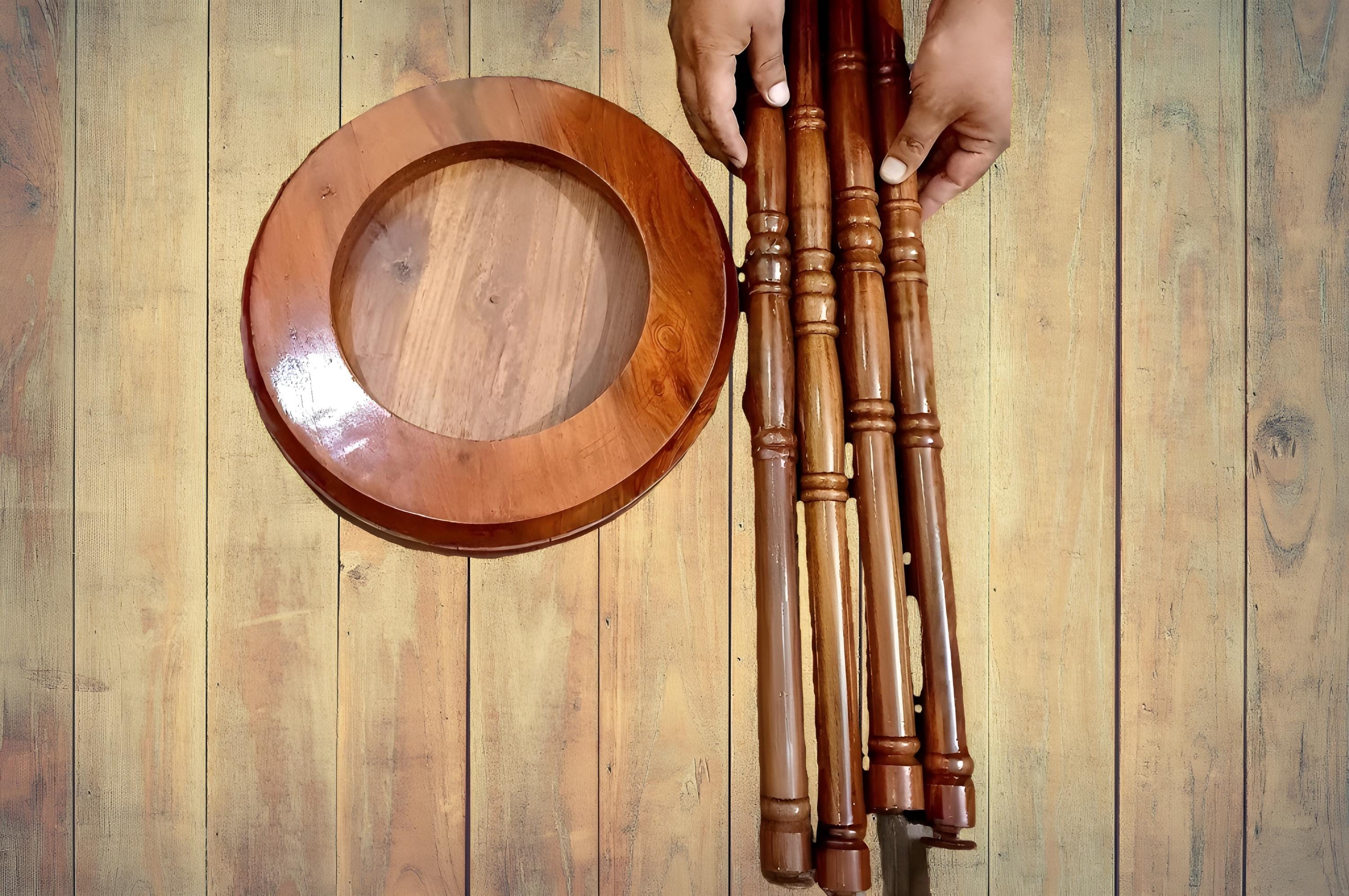 Teakwood Walking Cane Stand Rack – Wooden Stick & Golf Club Storage ...
