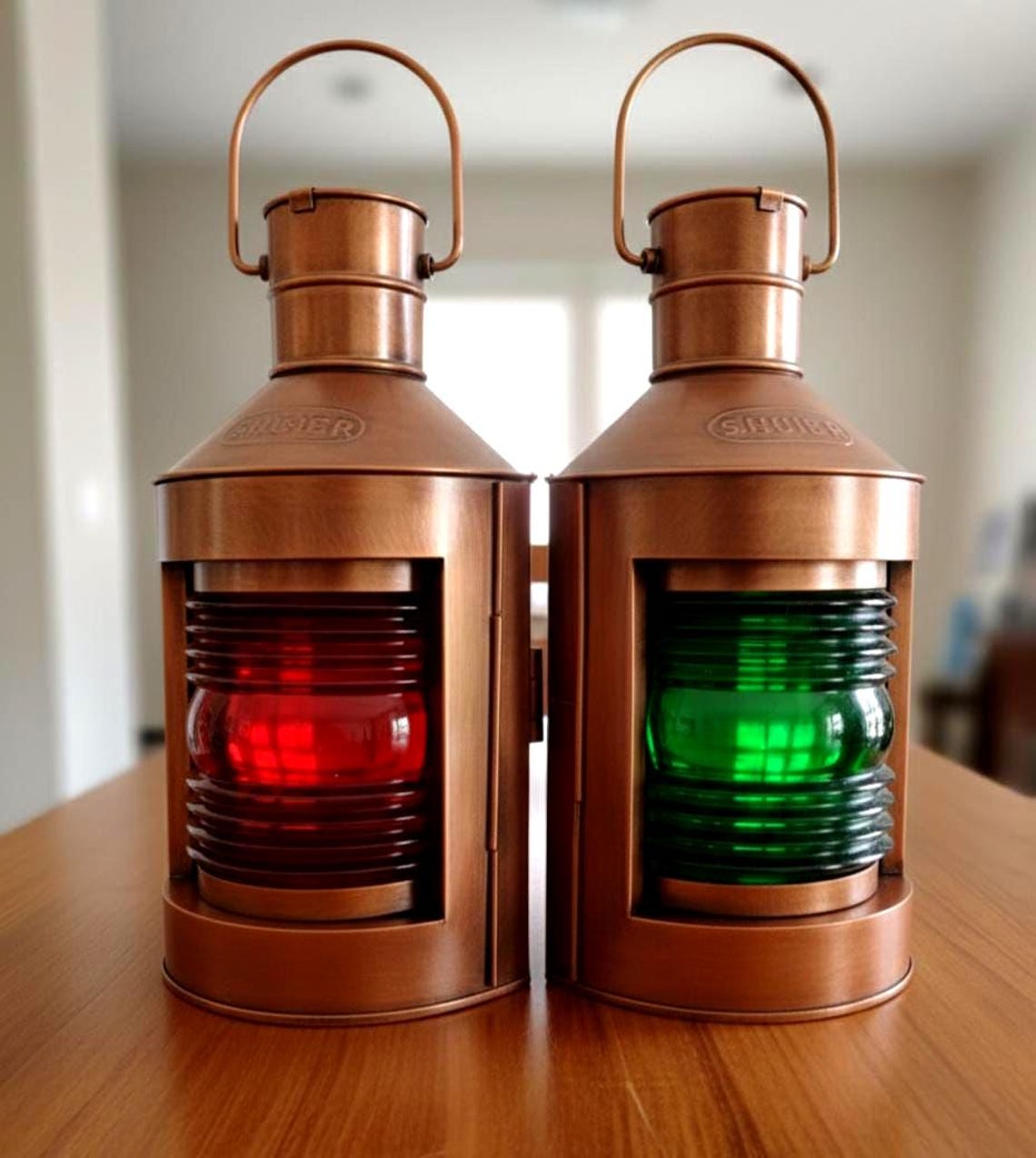 Vintage Brass Ship Lantern Set: Nautical Port & Starboard Oil Lamps - Etsy