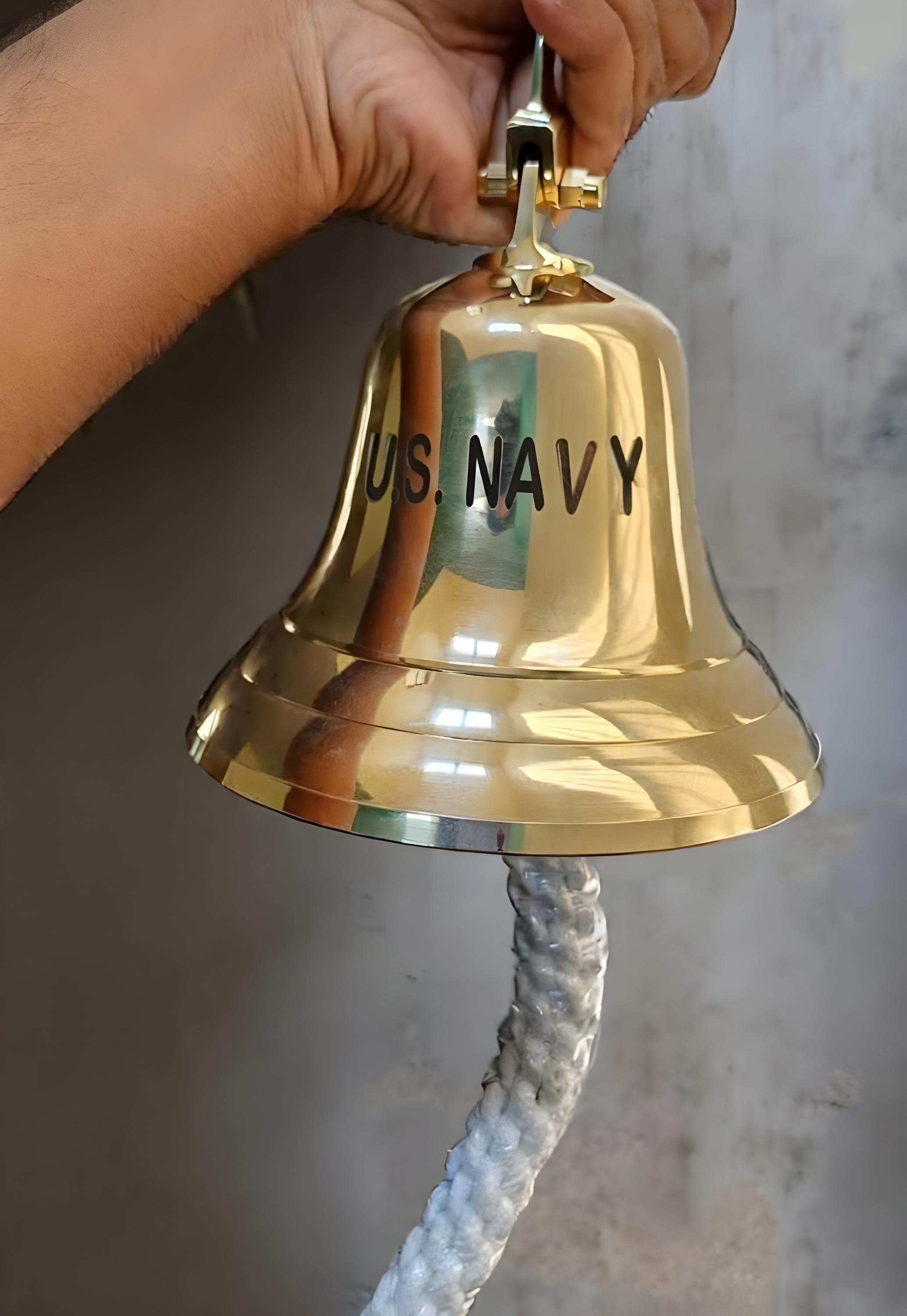 Polished Brass U.S. Navy Ship Bell: Maritime Wall Decor - Etsy
