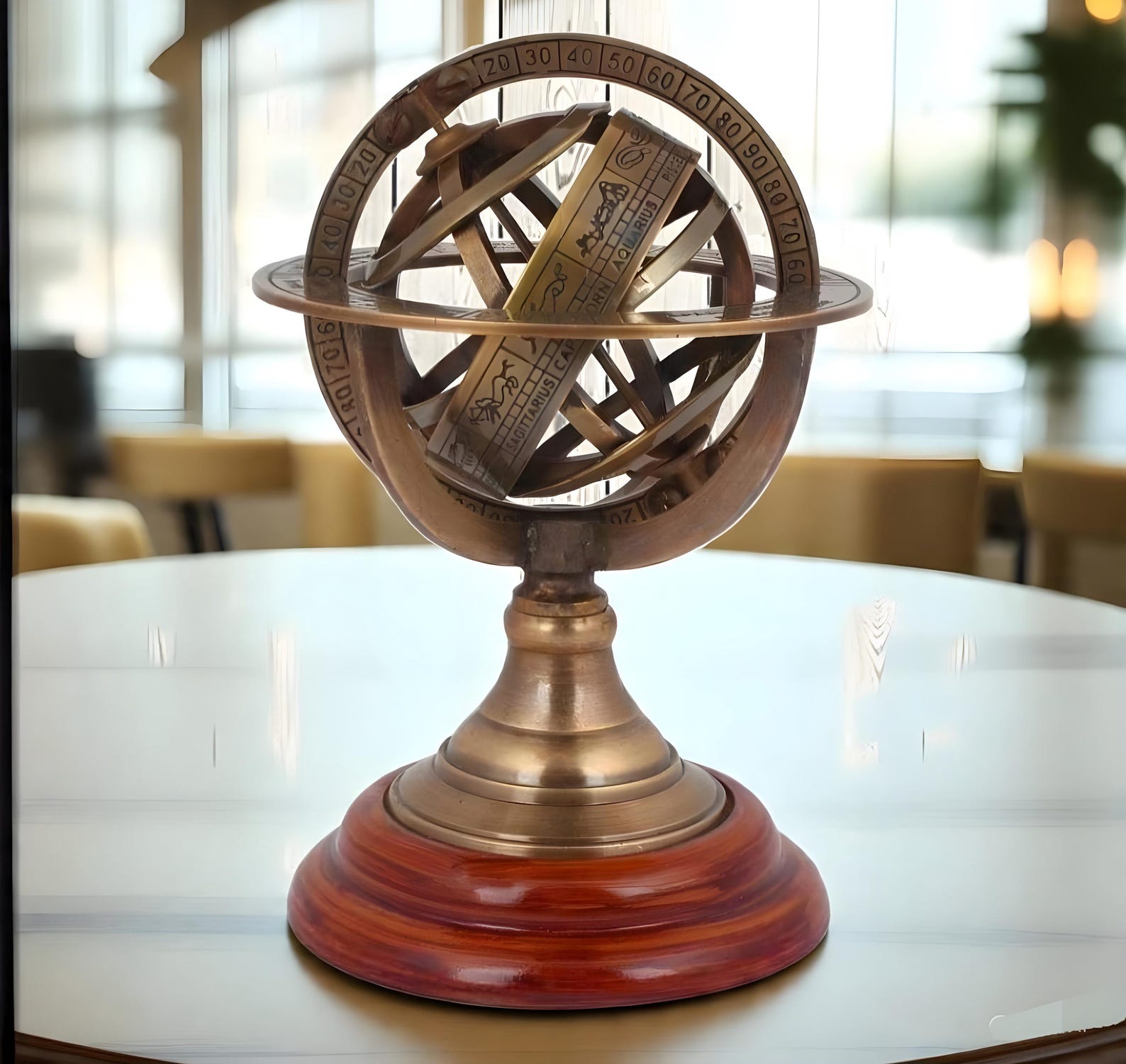 Antique Brass Astrolabe Armillary Sphere: Nautical Steampunk Desk Decor ...