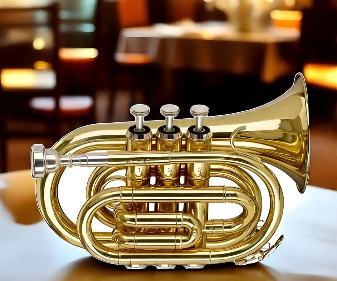 Mini Brass Pocket Trumpet: Vintage Musical Instrument & Home Decor - Etsy