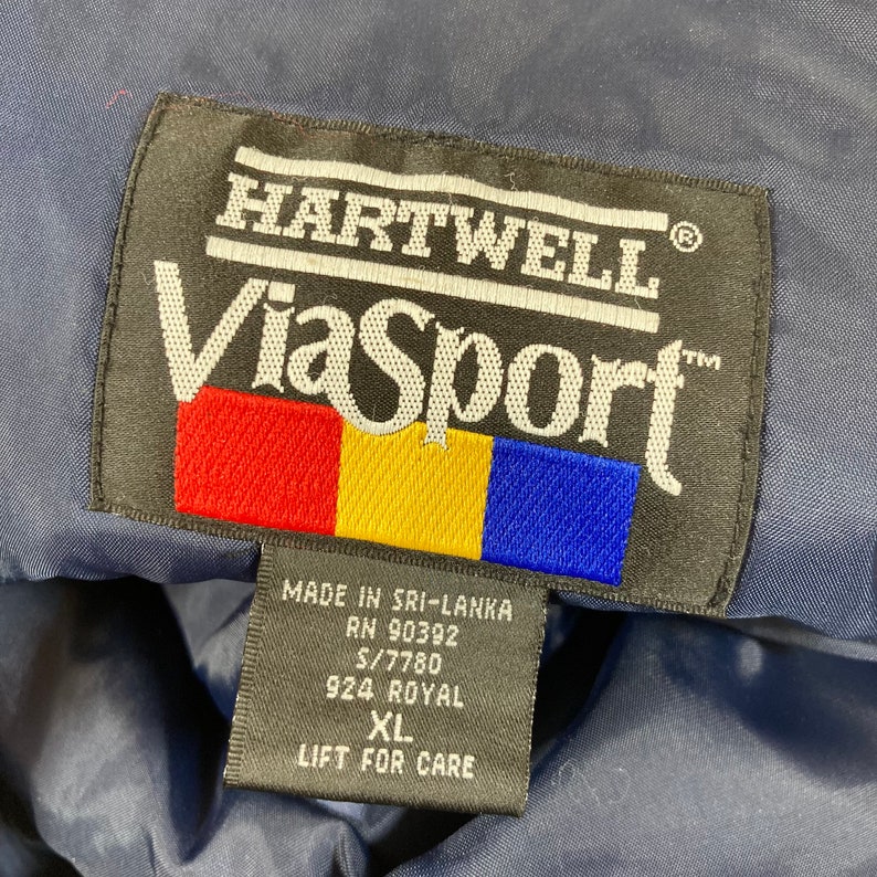 Hartwell Viasport Vintage Men’s Jacket Size XL Blue Black Foldaway Hood ...