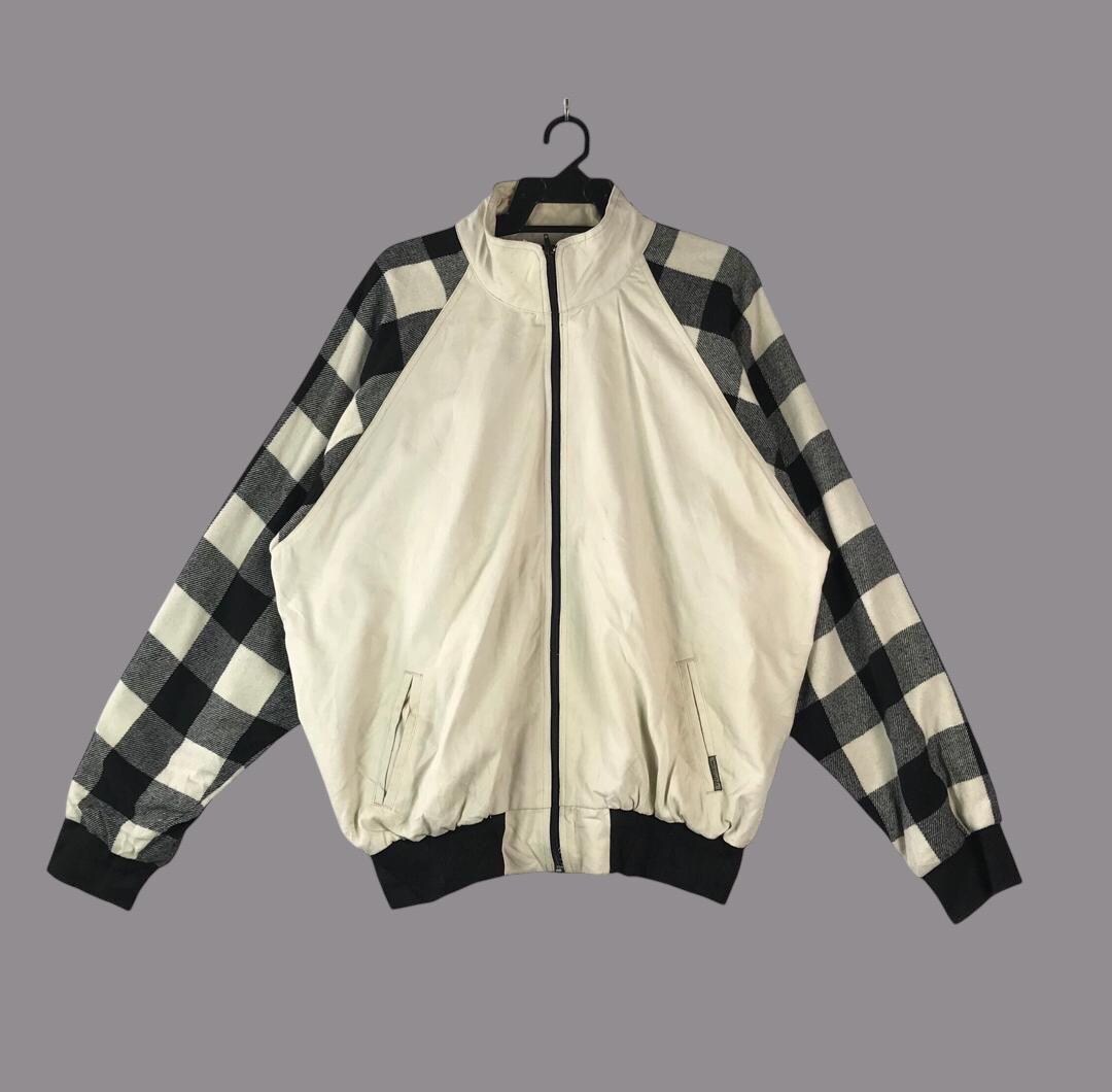 Vintage Wrangler Checkered Sleeves Bomber Jacket XL Size - Etsy