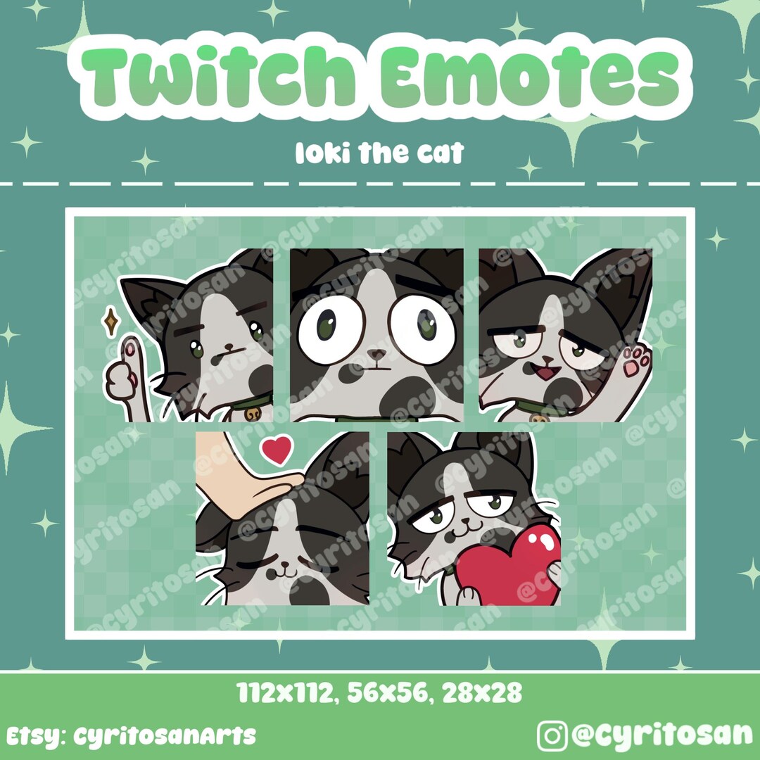5x Cute Cozy Kawaii Cat Emotes for Twitch, Youtube, Discord - Wave ...